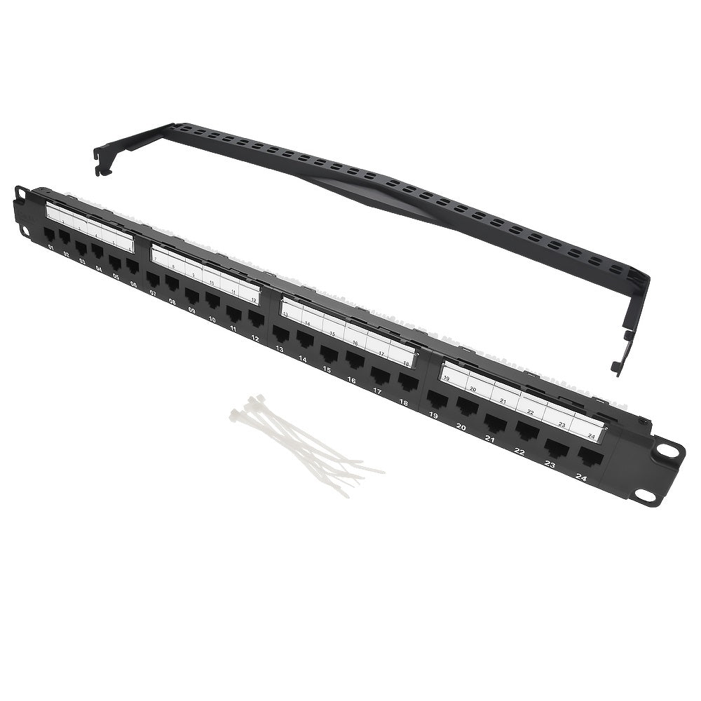 Cat6A 24 Port Patch Panel With Support Bar 110 Type, UL – FireFold