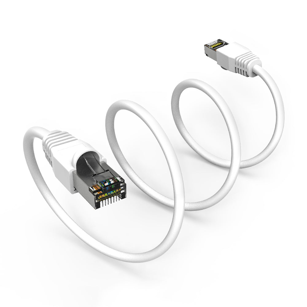 Cat6A Shielded Patch Cable - 26AWG 10G - White – FireFold