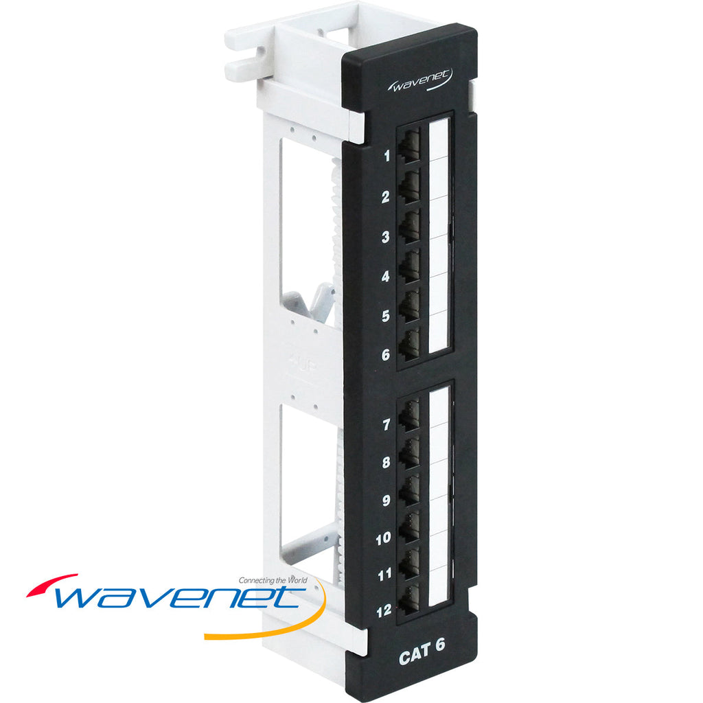 Wavenet Cat6, 110-Type, Mini Patch Panel, 12-Port, Wall Mount, T568A/B ...