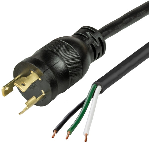 NEMA L6‑30P to Open‑End Power Whip – 30 A 250 V Cable – FireFold