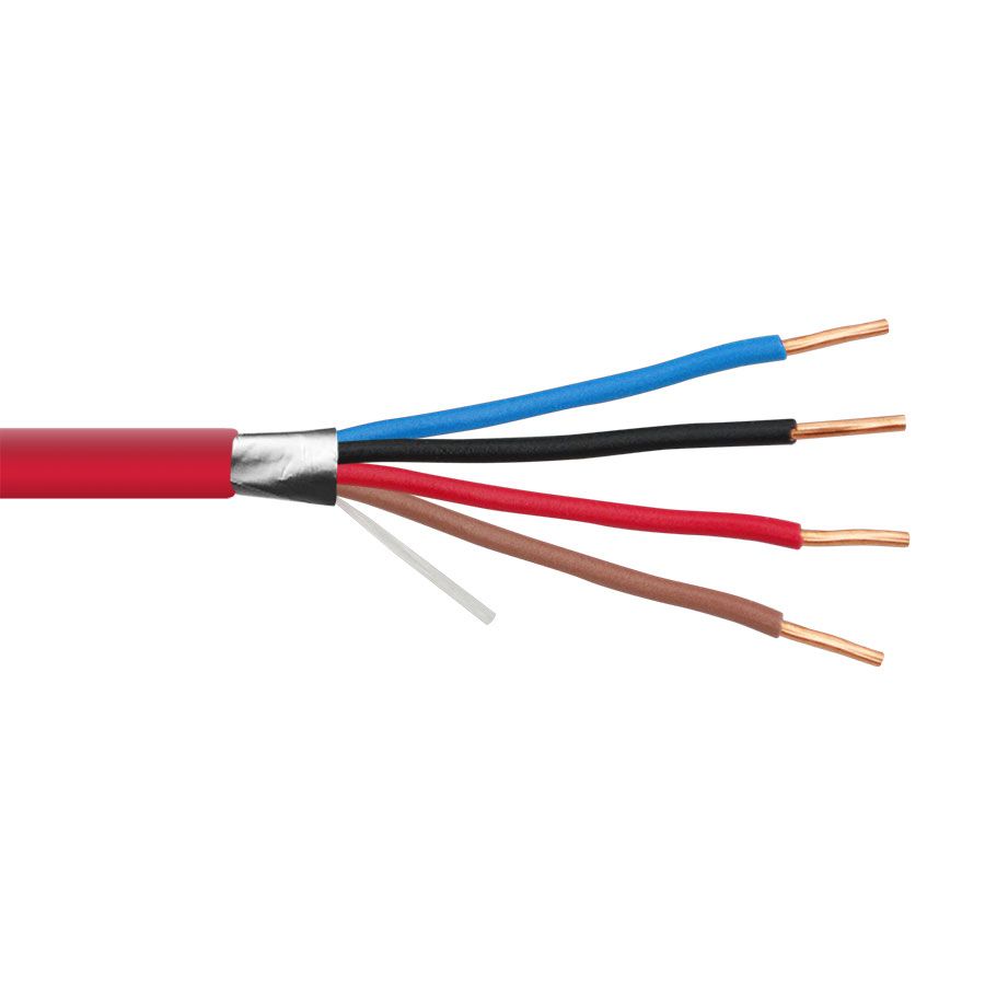 SCP 4C/18 AWG Solid FPLP Shielded Plenum Fire Alarm Cable - 1000ft Spo ...