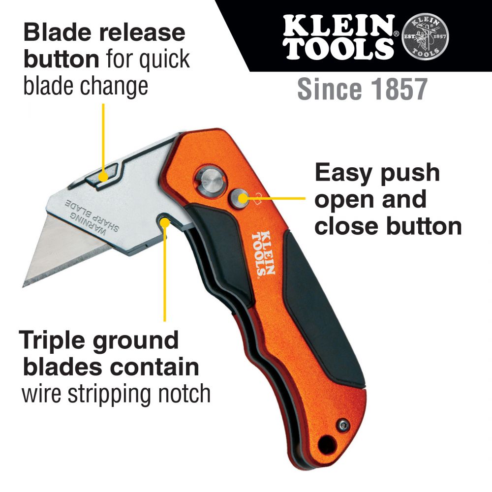 Klein Tools Box Cutter Folding Utility Knife – FireFold