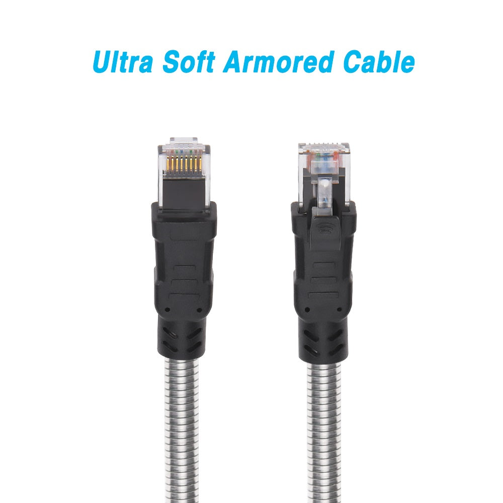 CAT6A Armored Patch Cable Anti-Rodent 24AWG – FireFold