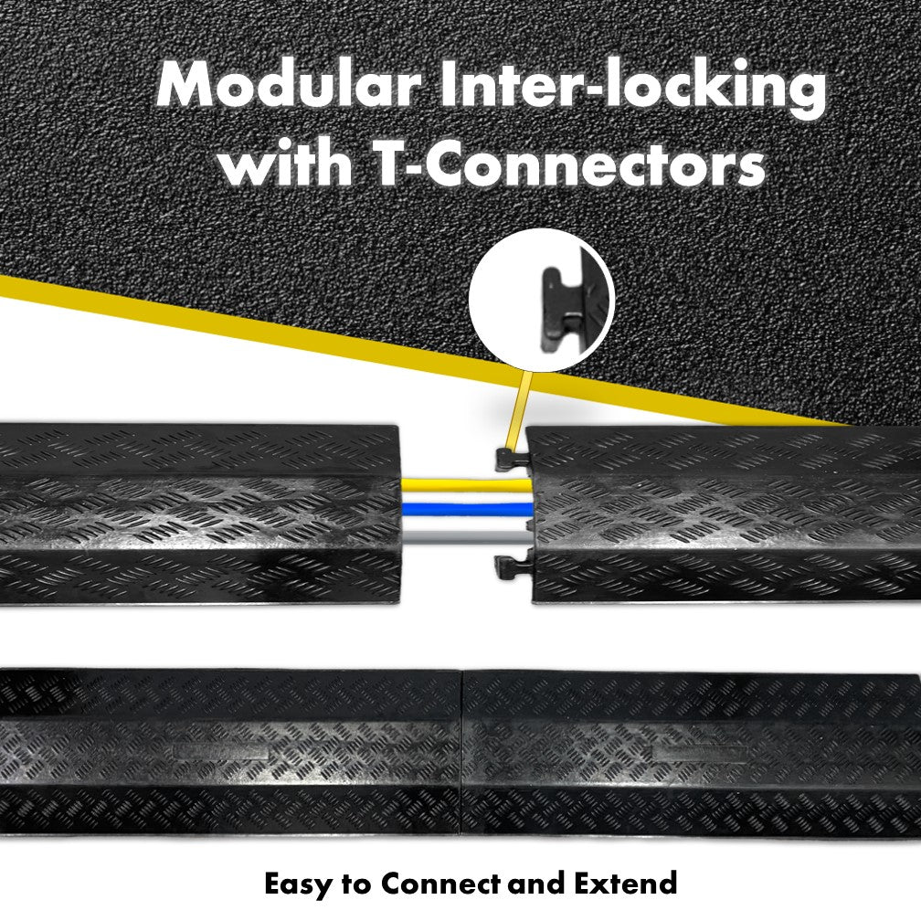 Kable Kontrol Rubber Drop Over Cord Cover - 3 Channel - 40" Long - Bla ...