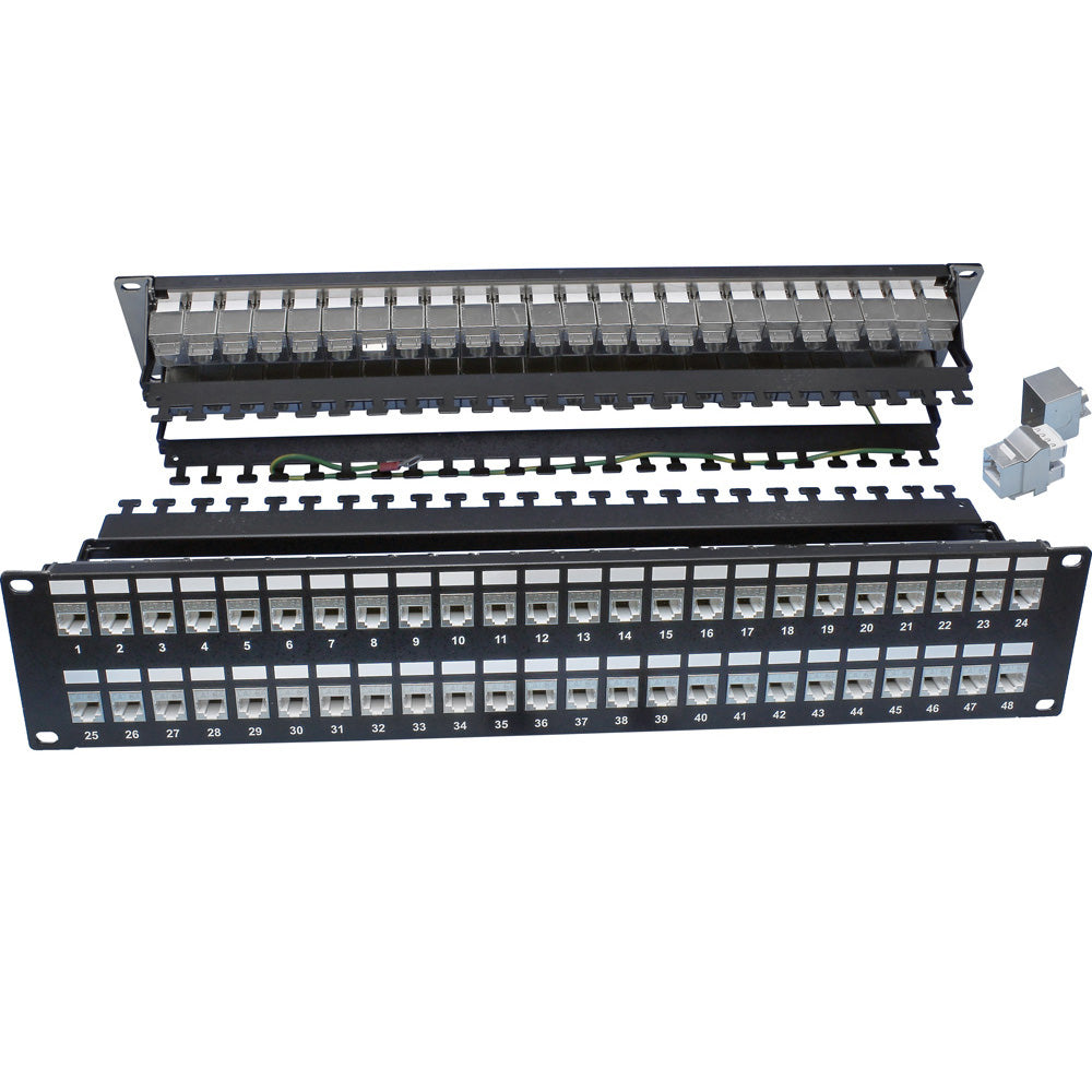 Quest NPP-3124 19" 24 Port CAT6A Patch Panel - FireFold