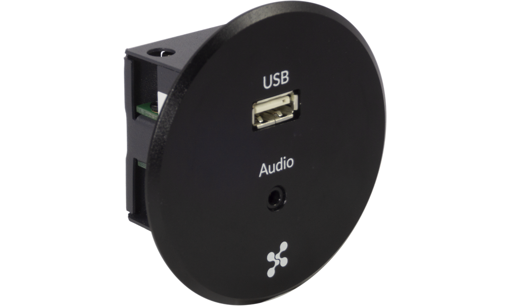 Techlogix Networx USB & Stereo Audio Pass-Through Table Insert – FireFold