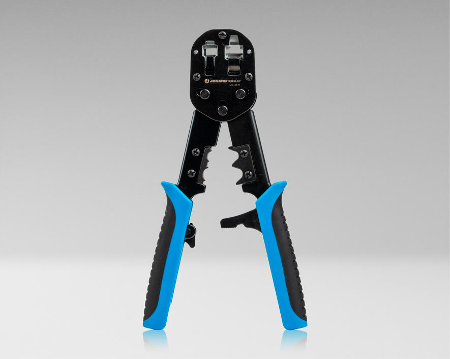 Jonard Tools RJ45 & RJ11/12 Modular Pass-through Crimper with Tail Cri ...