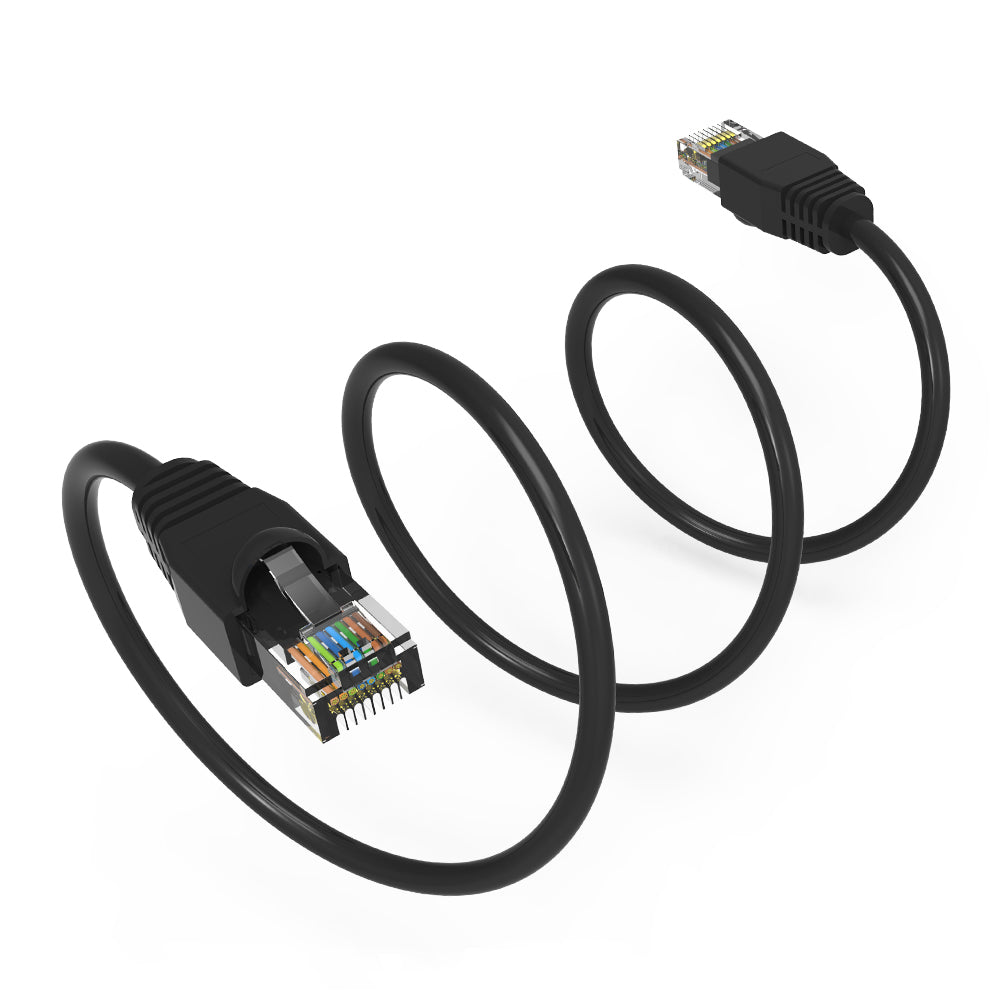 Cat6A Ethernet Patch Cable, Snagless Boot - Black – FireFold