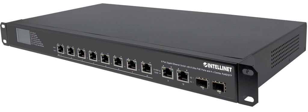 Intellinet 8-Port Gigabit Ethernet Ultra PoE Switch – FireFold